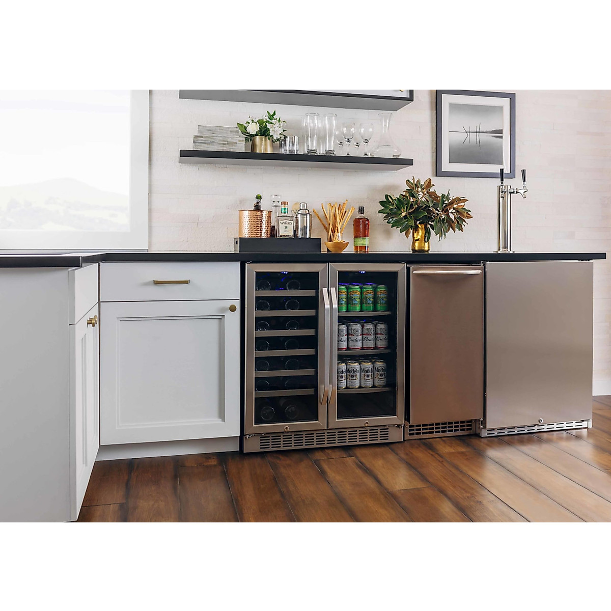 EdgeStar CWB2886FD 30-Inch Built-In Wine and Beverage Cooler with French Doors