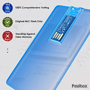 Possibox Custom Credit Card USB Flash Drive 512MB Imprinted with Your Logo - as Promotional Gift - Bulk - Customizable 200 Pack