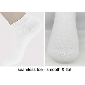 Ait fish 100% Cotton Socks for Men and Women - Thin Low Cut Ankle Socks (White)