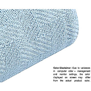 GLAMBURG 100% Cotton Bed Blanket, Breathable Bed Blanket King Size, Cotton Thermal Blankets King Size - Perfect for Layering Any Bed for All Season - Sky Blue