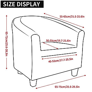 GULI Velvet Tub Chair Covers for Armchairs, Club Chair Slipcover, Wing Back Covers High Stretch Sofa Covers Spandex Plush Seat Covers Furniture Protector Removable Washable for Living Room (Khaki)