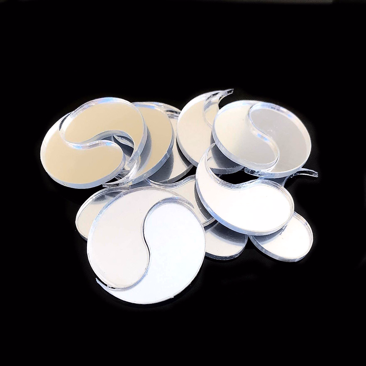 Super Cool Creations Yin & Yang Shaped Crafting Mirrors, Set of 10, Many Colours, Shatterproof Acrylic, Lime Green, Pack of 10 x 5cm