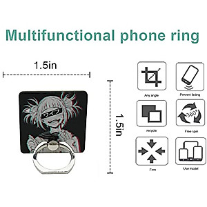 YANGHUOHUO, My Hero Academia Toga Himiko The Villain Waifu Phone Ring Holder Stand Japanese Anime 360 Degree Rotating Ring Grip Mounts Anti Drop Finger Holder Cradles for Cellphone Tablets