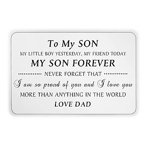 NC Wallet Card Insert for Son Daughter from Mom Dad Inspirational Birthday Graduation Wedding Christmas Gifts for Daughter Son (MY LITTLE SON)