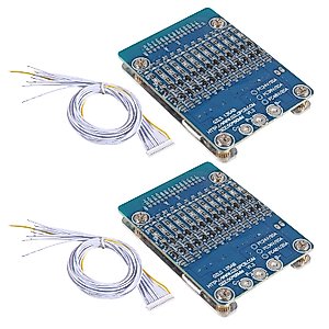 Lithium Battery Protection Board, AITRIP 2PCS 13S 48V 20A Li-ion Cell 18650 Battery Protection BMS PCB Board with Cable with Balance Function for 13S Battery Protection