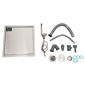 MANULOOT Drop in Kitchen Sink Utility Sink, Commercial Sink Kitchen Sinks Drop in, Hidden Single Bowl Sink, Restaurant Sinks Outdoor Sink with Cold and Hot Faucet | US Stock