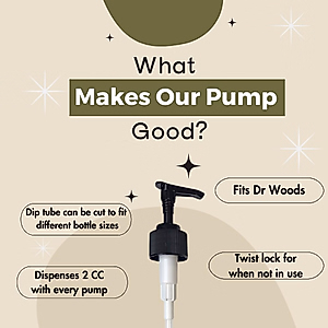 Dr. Woods Soap Bottle Pumps - Fits All 32 oz Bottles for Dr. Woods (Pack of 2)