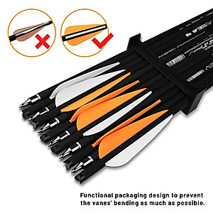 REEGOX Crossbow Bolts 20 inch Bio Crossbow Arrows with 4-Inch Vanes(Pack of 12)