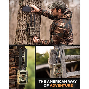 CREATIVE XP Cellular Trail Cameras WiFi 12MP 1080P Outdoor Game Camera with No-Glow Night Vision Motion Activated IP54 Waterproof for Wildlife Hunting or Property Security, 32G SD Memory Card