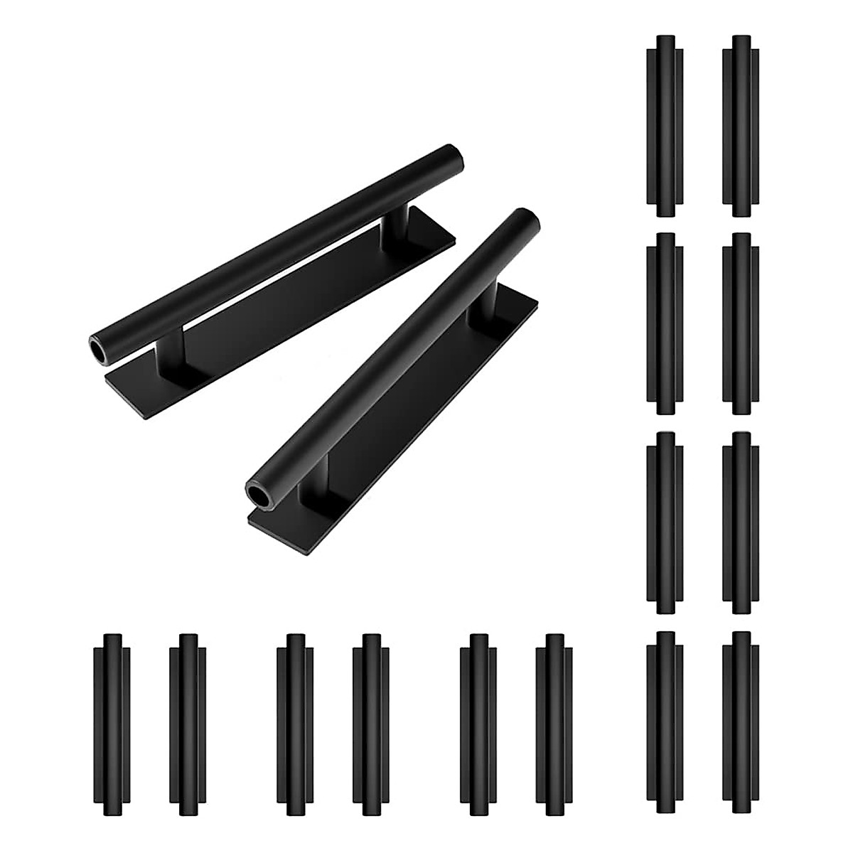 Metaverse sky Self-Stick Push Pull Helper ABS Plastic Wardrobe Handle Instant Cabinet Drawer Furniture Handles (Black, 16)