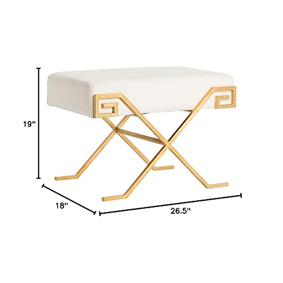 Safavieh Home Collection Luna Light Beige Greek Key Bench