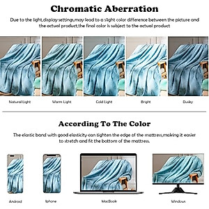 NEWCOSPLAY Super Soft Throw Blanket Light Blue Premium Silky Flannel Fleece Leaves Pattern Lightweight Bed Blanket All Season Use (Light Blue, Throw(40"x50"))