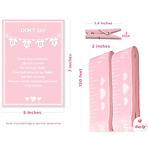 Party Hearty Funny Baby Shower Games for Girl, Set of 2: How Big is The Baby Bump & Don't Say Baby, Pink