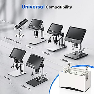 TOMLOV Universal Microscope Bottom Light,Transmitted LED Light Stage Holder, 5pcs Digital Microscope Slides Included, Adjustable Bottom LED Lamp Illumination for USB LCD Microscope