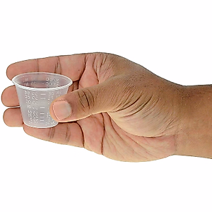 [100 Count - 1 oz.] Perfect Stix Disposable Graduated Plastic Medicine Cups - For Mixed Pills, Medication Measuring, Resin Mixing, Mouthwash
