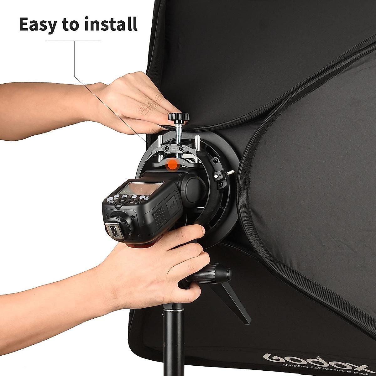 Godox 32"x 32" /80x80cm Foldable Flash Softbox Kit with Grid, S-Type Speedlite Bracket Bowens Mount and Carring Case for Camera Flash Speedlight Studio Portraits,Product Photography,Video Shooting