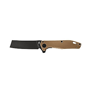 Gerber Gear Fastball Cleaver - Folding Knife with Lock Release for EDC Gear - Coyote Brown