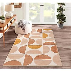 Lahome Boho Rug - 3x5 Washbale Rugs for Bedroom Office Dorm, Bohemian Non-Slip Soft Classroom Rug Girls Ultra-Thin Geometric Small Carpet for Living Room Entryway Kitchen Playroom(3'x 5',Multi)