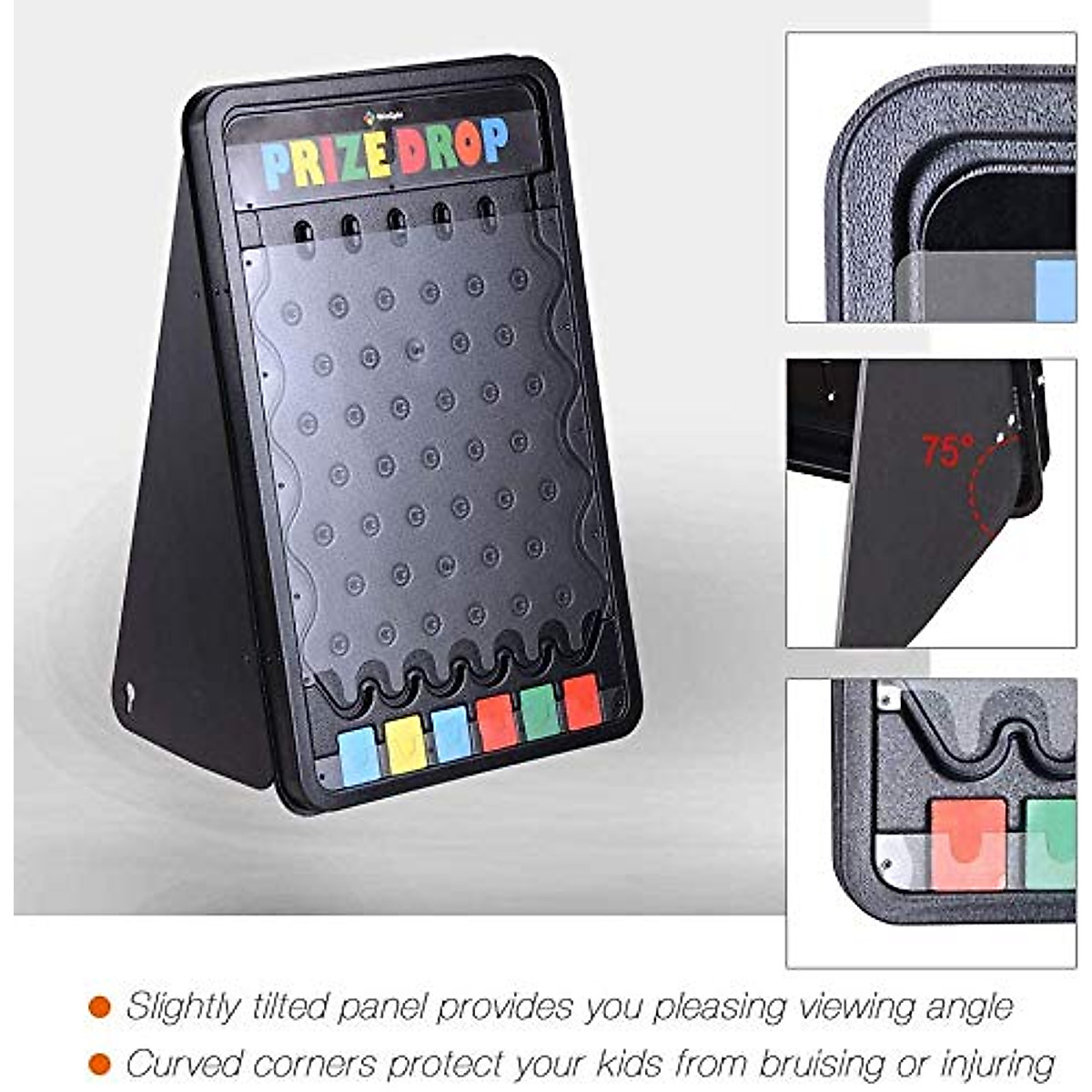 ZeHuoGe 30" Prize Drop Boards Disk Game Foldable Stand Customizable 6 Slots with 10 Pucks for Carnival Tradeshow Party