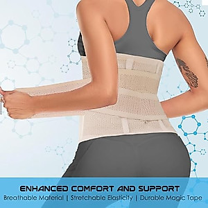 Postpartum Belly Wrap Postpartum Belly Band, Abdominal Binder Postpartum Essentials Post Surgery Belly Support Belt(Small/Medium, 2-Beige)