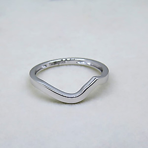 Dazzlingrock Collection Women Anniversary Stackable Contour Guard Ring, 14K Solid White Gold, Size 8