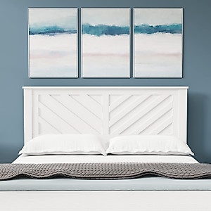 Glenwillow Home LaFerme Wood Panel Headboard in White - Queen Size