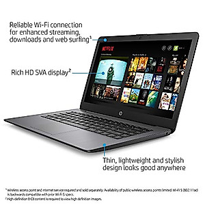 HP Stream 14-inch HD 64GB eMMC Celeron N4020 (4GB RAM, SD Card Reader, Windows 10 Home S) Brilliant Black, 14-cb174wm