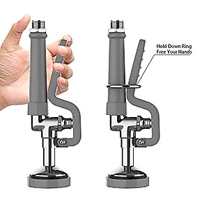 Pre Rinse Spray Valve, JZBRAIN Commercial Sink Faucet with Sprayer Replacement Part Sprayer Valve Head for Kitchen Sink Dishes Cleaning Task - Grey