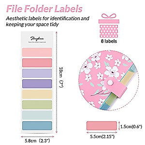 SKYDUE Expanding File Folders with 8 lables, Floral Printed Accordion Document Folder Organizer US Letter Size