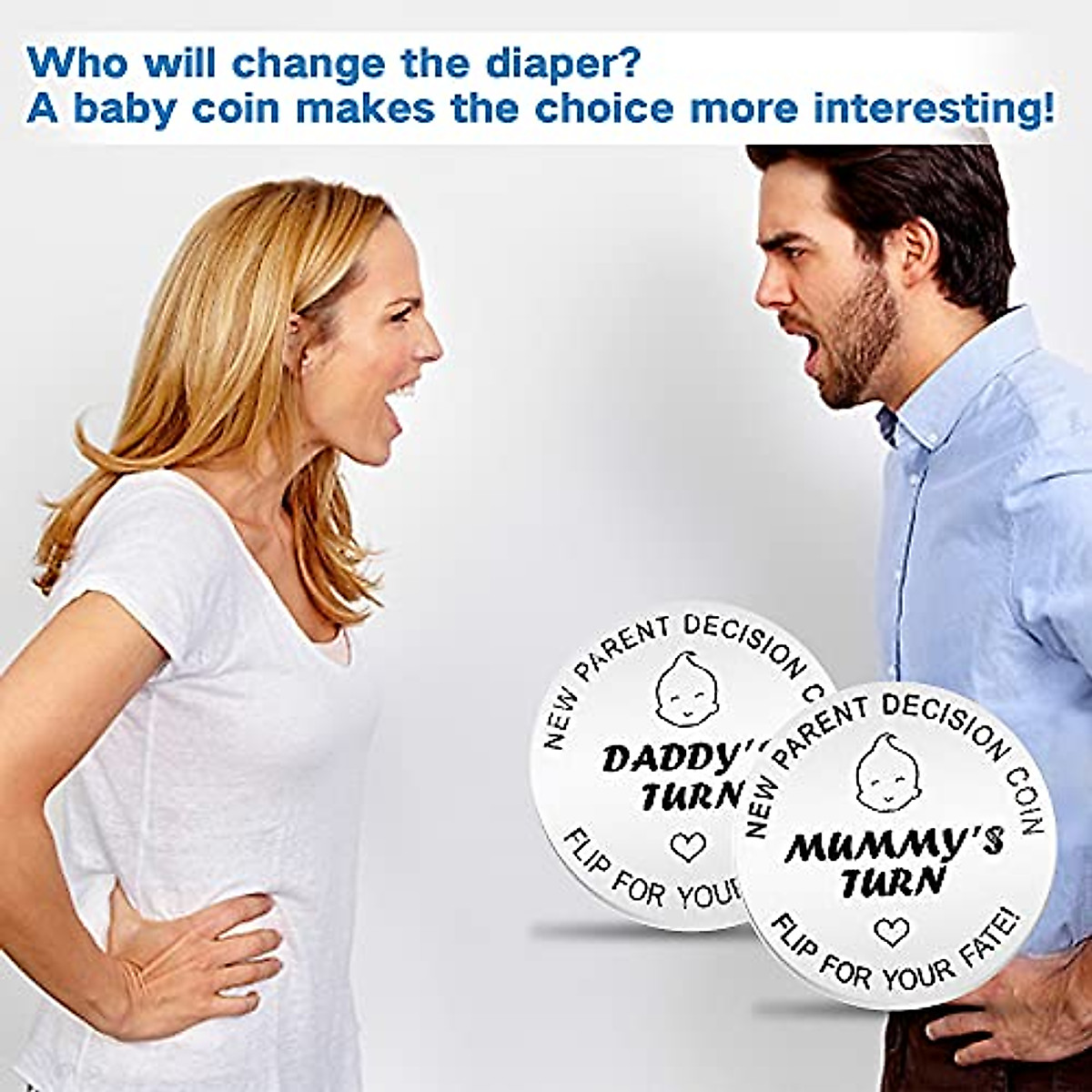 Neatbuddy Decision Making Coin 2PCs Set, Pregnancy Gifts for First Time Moms, New Dad Gifts, New Moms Gifts for Women,New Baby Gift for New Parents to Be Birthday Gift