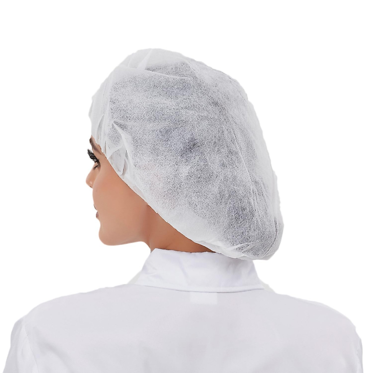 ZMDREAM Hair Nets Food Service Disposable Bouffant Cap Extra Large 24-Inch Latex Free Pack of 100 White