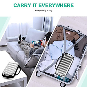 CALLCASE Carrying Case for Nintendo Switch OLED / Switch - Shockproof Protective Hard Shell Storage Bag for NS Console and Accessories, Portable Travel Pouch Bag with 10 Game Card Slots - Silver