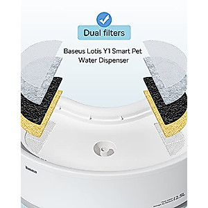 Baseus 8 Packs Replacement Filters for 2.5L Lotis Y1 Smart Cat Water Fountain Pet Water Dispenser
