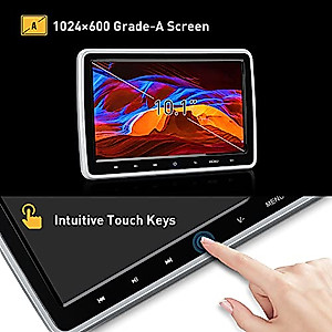 XTRONS Dual Car DVD Players 10.1 Inch Grade-A TFT Screen Portable Car Headrest CD Player with 2 New White Wireless IR Headphones Support HDMI Input, USB SD, AV in & Out, Region Free, 32 Bit Games