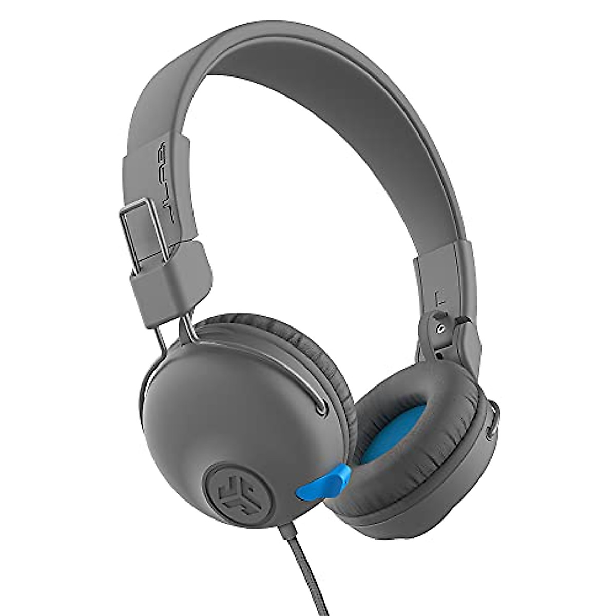 JLab JBuddies Learn On-Ear Kids Headphones | Retractable Boom Mic | Built-in Volume Regulators for Safety | Folding | Adjustable | Great for Schooling Homework and Virtual Classes