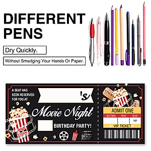 VAHATAN Movie Birthday Party Invitations 20 Pack Movie Theme Ticket Invitations with Envelopes Invites Cards for Birthday Party