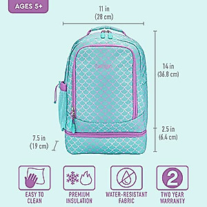 Bentgo Kids 2-in-1 Backpack & Insulated Lunch Bag (Mermaid Scales)