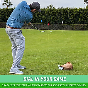 GoSports Golf Flags 3 Pack Great for Practice and Backyard Family Golf Games