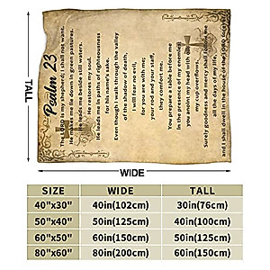 Psalm 23 Blanket Christian Gifts (50x40inch)- Religious Throw Blanket Soft Lightweight Cozy Plush Warm Blankets for Women Men