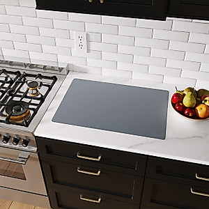 gasaré, Set of 2, Extra Large, Thick, Silicone Mats for Kitchen Counter, Heat Resistant Mats, Countertop Protector, Non-Slip, Easy to Clean, 25 x 17 Inches x 1.4mm, Gray