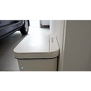 SIMPLI-MAGIC 79503 13 Gallon Touchless Sensor Trash Can, Rectangle Garbage Bin, Perfect for Home, Kitchen, Office, White