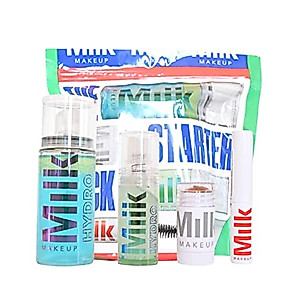 Milk Makeup The Starter Pack: Natural Look Set:: Mini Hydro Grip Primer, Set + Refresh Spray, RISE Mascara Deluxe Sample, Full Matte Bronzer 0.35 pounds, 1.0 Count