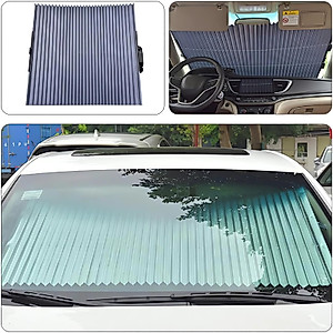 Car Retractable Curtain with UV Protection - 2023 New Cool Windshield Sunshade, Extra Large Sun Shade for Window, Front ＆ Rear Window Shades All (46cm/18.1in)