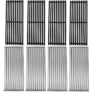 SafBbcue Cast Iron Cooking Grates and Infrared Emitter Replacement for Charbroil Infrared Grills 463224912 463231711 463241413 463247209 463247310 463271314 466231711 466247310