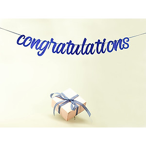 Congratulations Banner Blue Glitter Congratulations Graduation Banner Congratulations Banner Graduation 2024 Congratulations Graduation Party Decorations for College Graduation Party Decorations