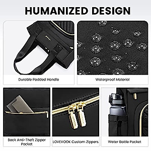 LOVEVOOK Laptop Backpack Purse for Women, Wide Top Open Teacher Nurse Tote Bag, 15.6 Inch Work Laptop Bag with USB Port,Business Travel Computer Backpack College school bookbag…