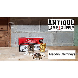 B&P Lamp 2 5/8 Inch by 12 3/4 Inch Clear Glass Lamp Chimney Designed to Fit an Aladdin Lox-on Style Burner or Gallery