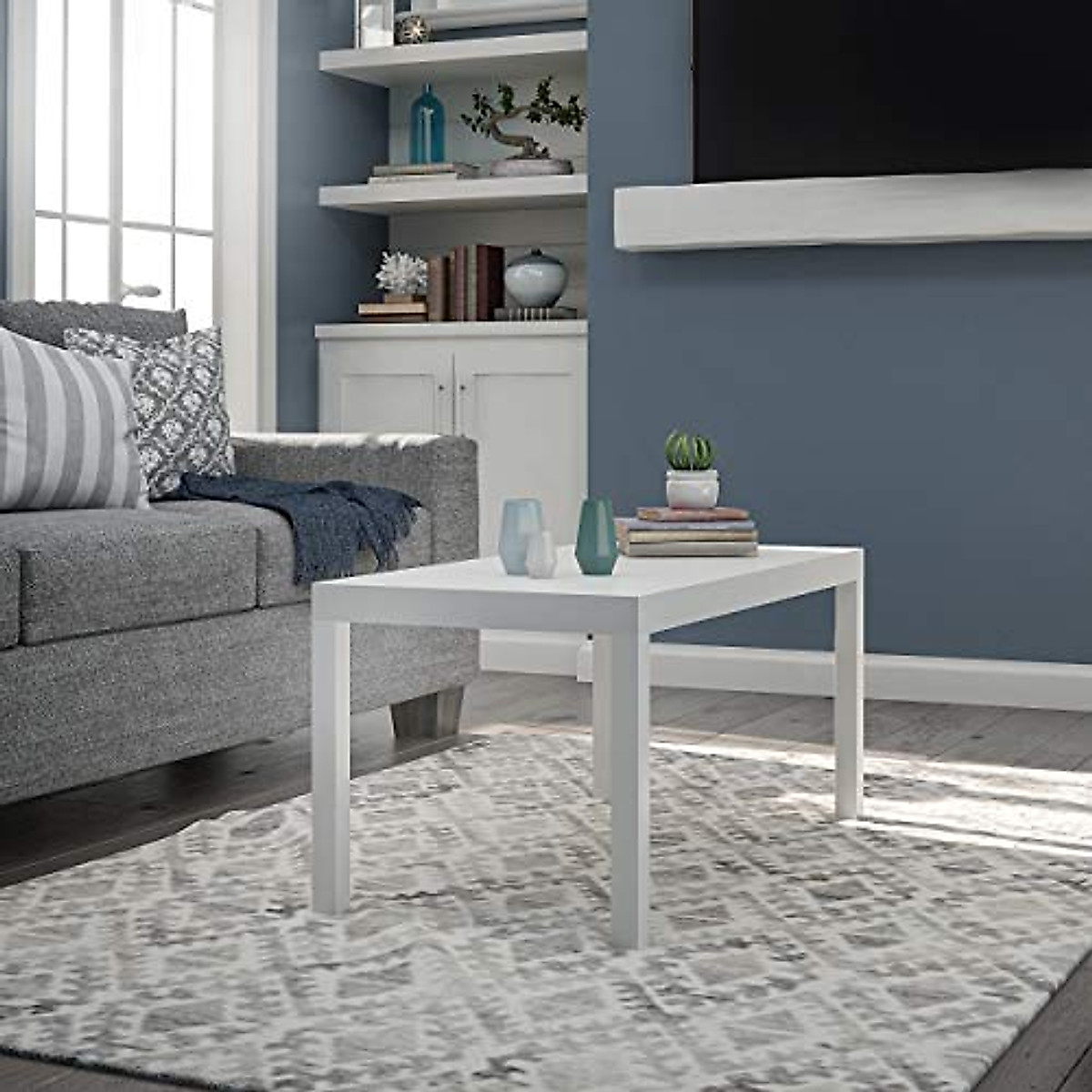 Ameriwood Home Parsons Modern Coffee Table, White