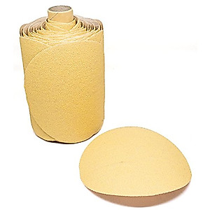 Benchmark Abrasives 5" PSA Gold Self Adhesive DA Sanding Disc Roll Aluminum Oxide Grains Designed for Surface Blending Edge Sanding General Stock Removal Orbital Sanders (100 Discs) - 80 Grit