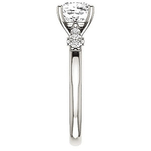 Mois 3.1 CT Moissanite Cushion Engagement Ring and Wedding Ring Bridal Set in Sterling Silver, colorless Moissanite, VVS1 Clarity, Sizes 4 to 11, 4-Prong Set for Her (9.5)